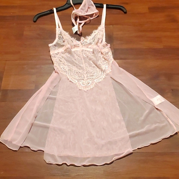 SHEIN | Intimates & Sleepwear | Sexy Pink Babydoll Style Negligee With ...